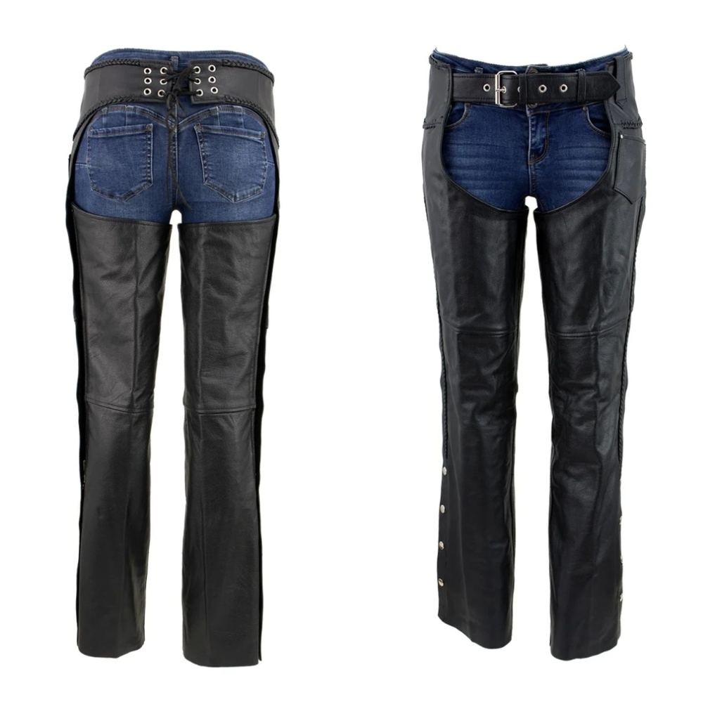 Hot Leathers Braided Leather Riding Chaps - Gem